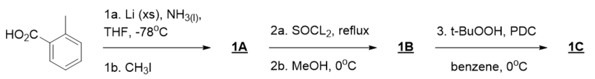 Solved 1a. Li (xs), NH3(1), THF, -78°C HO2C 2a. SOCL2, | Chegg.com