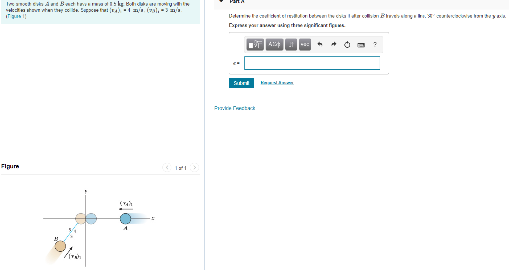Solved Part A Two smooth disks A and B each have a mass of | Chegg.com