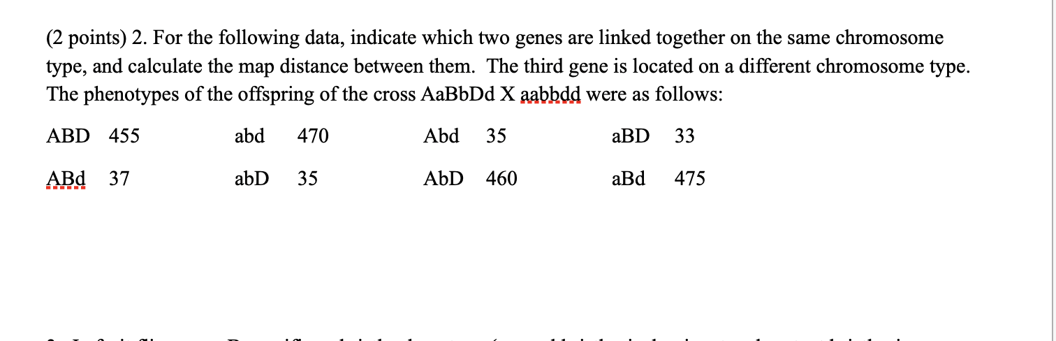 Solved (2 points) 2. For the following data, indicate which | Chegg.com