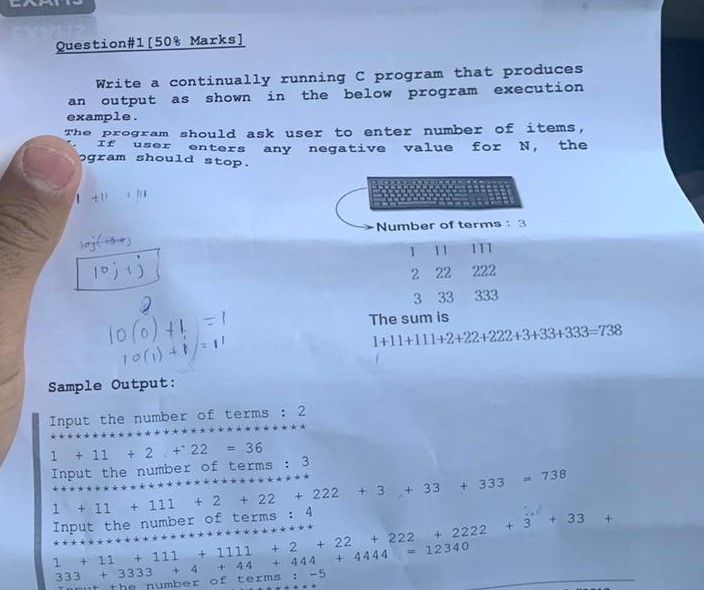 Solved Question1 50 Marks Write A Continually Running C