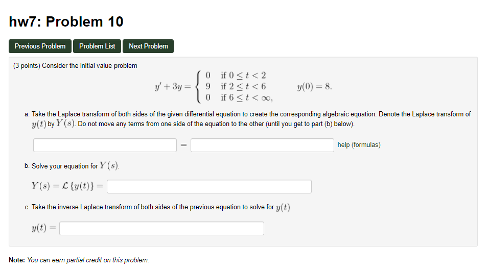 Solved hw7: Problem 10 Previous Problem Problem List Next | Chegg.com
