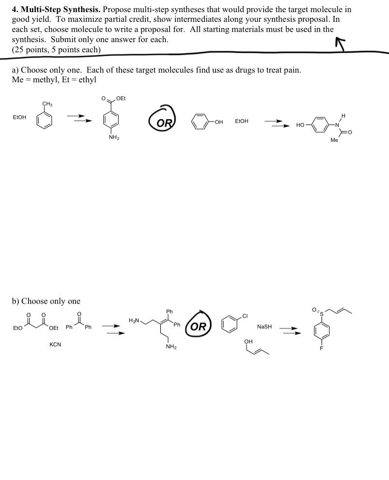 Solved Eto Et 4. Multi-Step Synthesis. Propose multi-step | Chegg.com