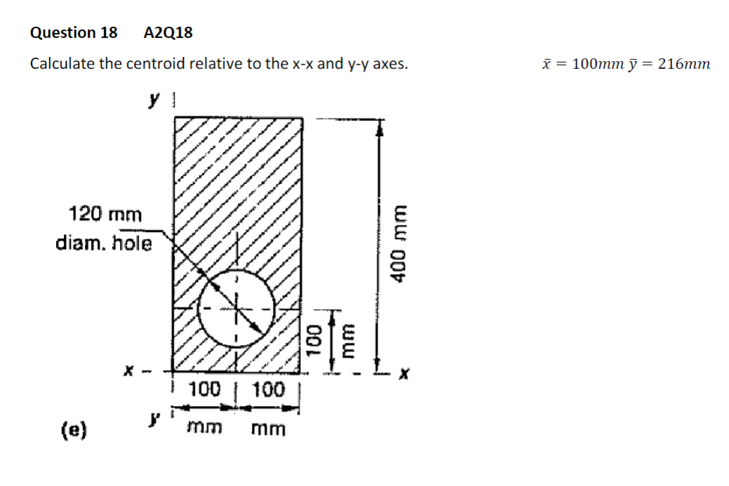 Solved Calculate the centroid relative to the x−x and y−y | Chegg.com