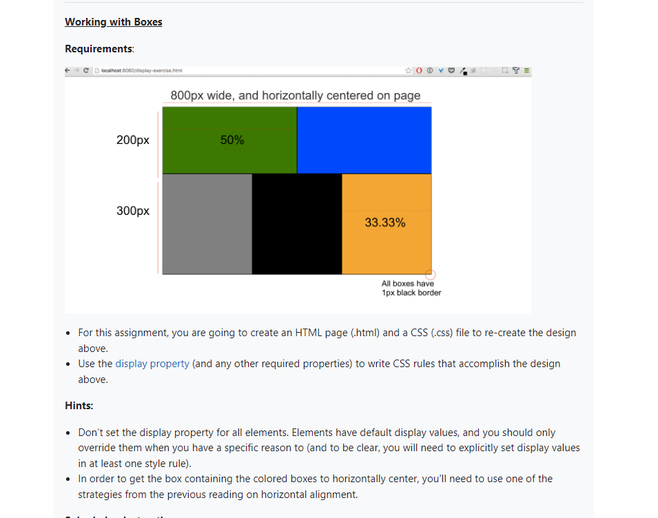 Solved Working with Boxes Requirements: - For this | Chegg.com