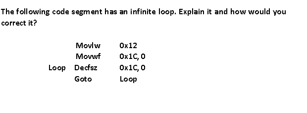 Solved The Following Code Segment Has An Infinite Loop 