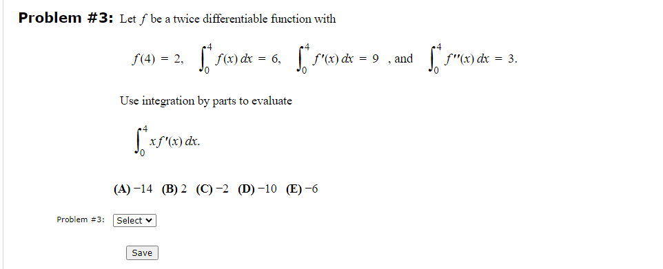 Problem \# 3: Let f be a twice differentiable | Chegg.com