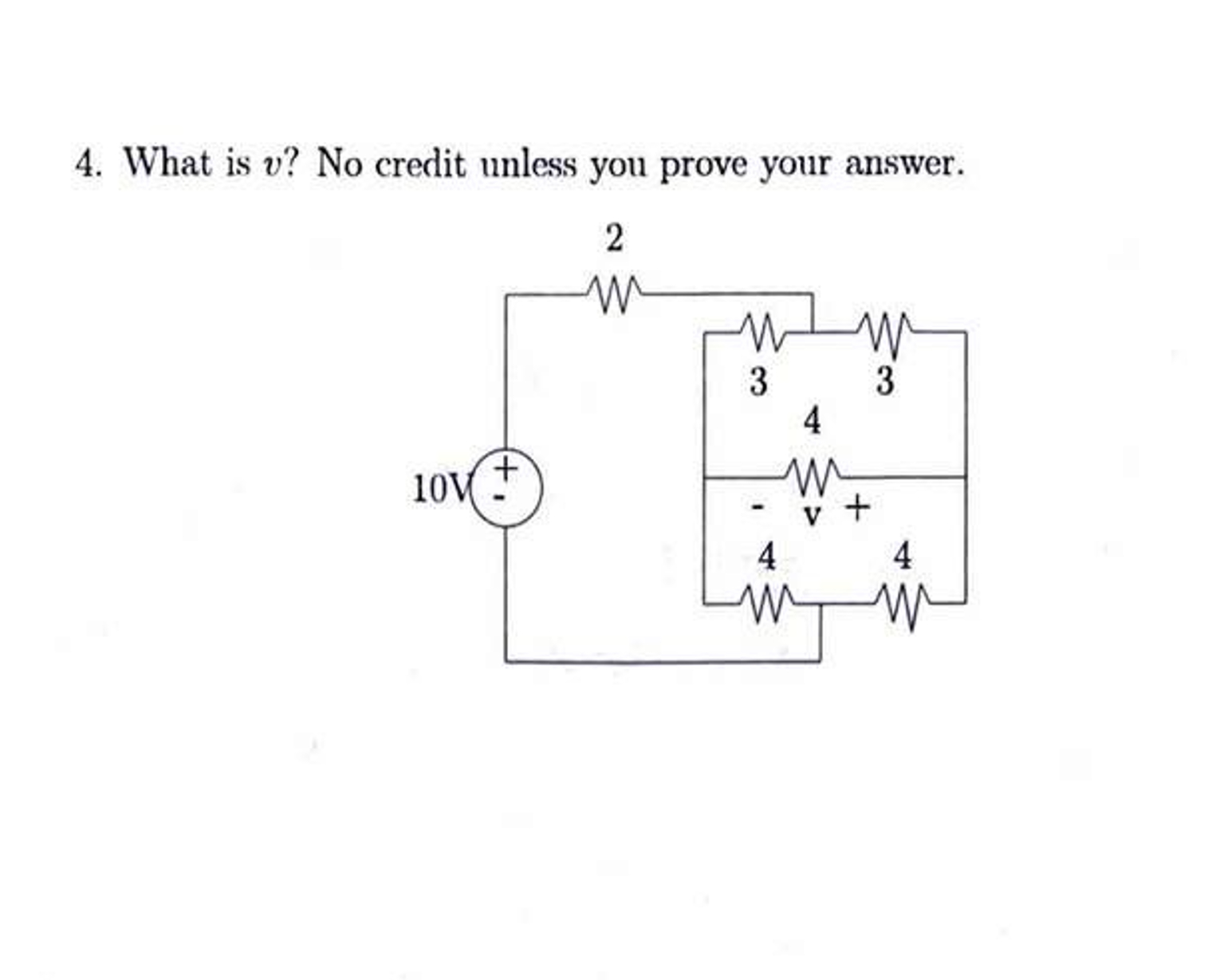 Solved What is v ? ﻿No credit unless you prove your answer. | Chegg.com