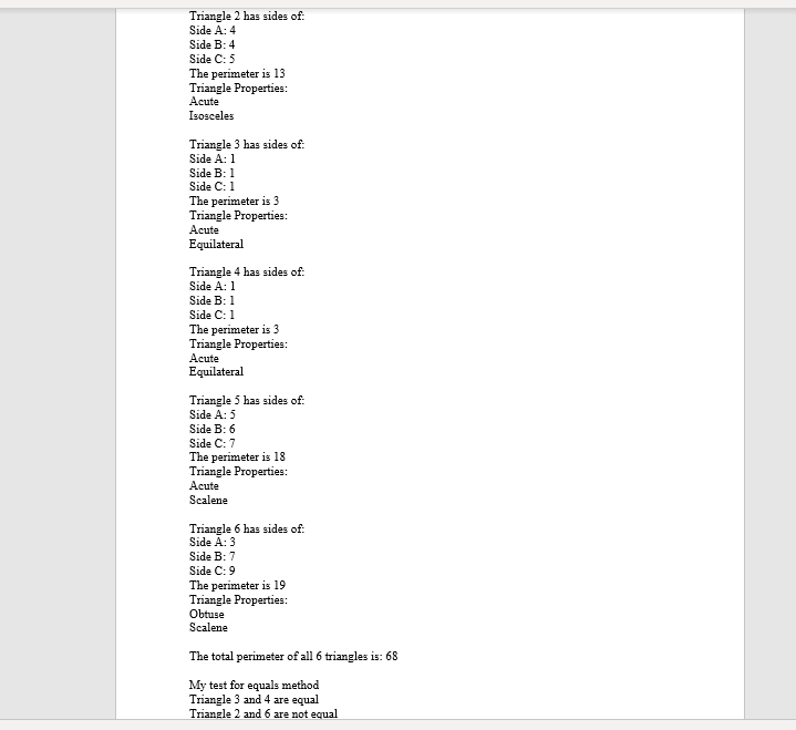 Solved Write a class called Triangle that can be used to | Chegg.com