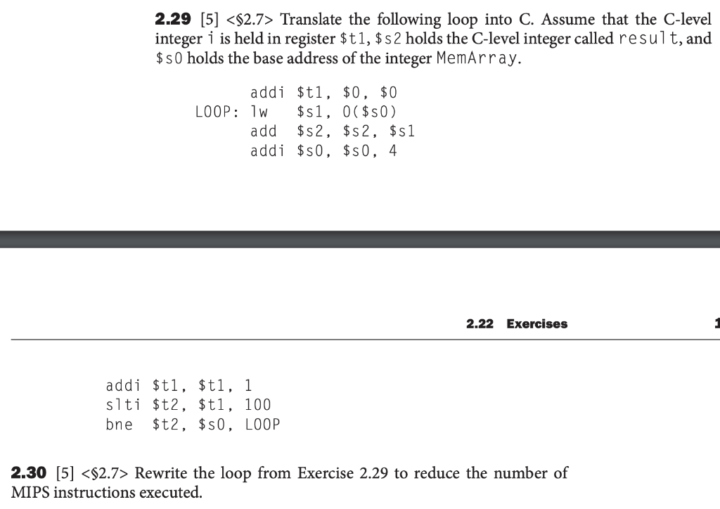 Solved 2.29 [5] Translate the following loop into C. | Chegg.com