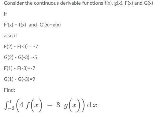 Solved Consider the continuous derivable functions f(x), | Chegg.com