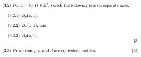 Solved (3.2) ﻿For x=(0,1)inR2, ﻿sketch the following sets on | Chegg.com