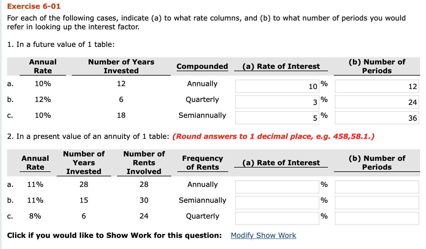 Solved Exercise 6-01 For each of the following cases, | Chegg.com Solved Exercise 6-01 For each of the following cases, | Chegg.com