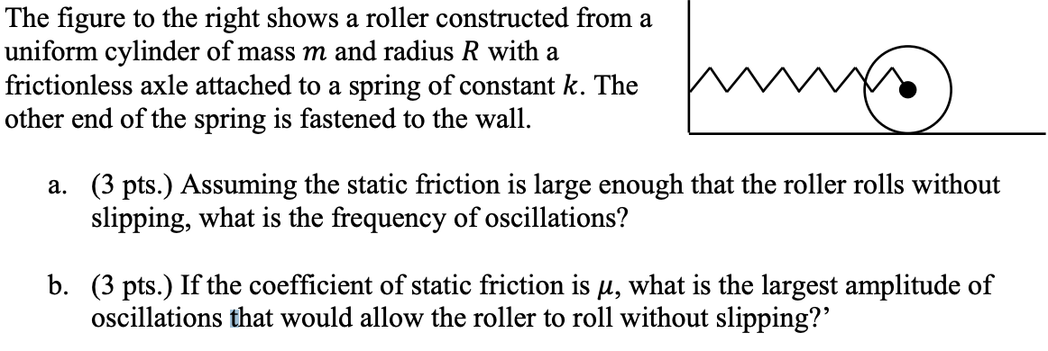 Solved The figure to the right shows a roller constructed | Chegg.com