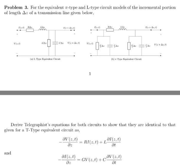 Solved Problem 3. For the equivalent T-type and L-type | Chegg.com