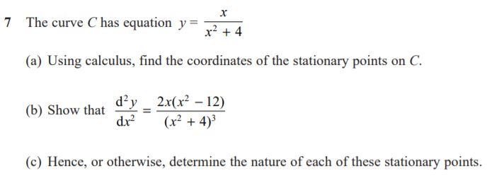 Solved X 7 The curve C has equation y= x2 + 4 (a) Using | Chegg.com