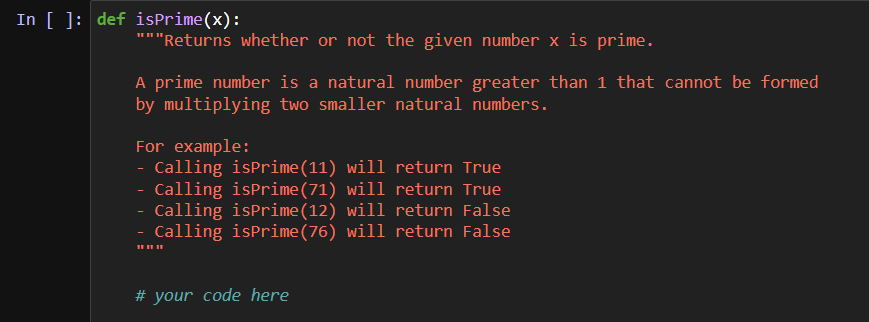 Solved In [ ]: def getFactors(x): """Returns a list of | Chegg.com
