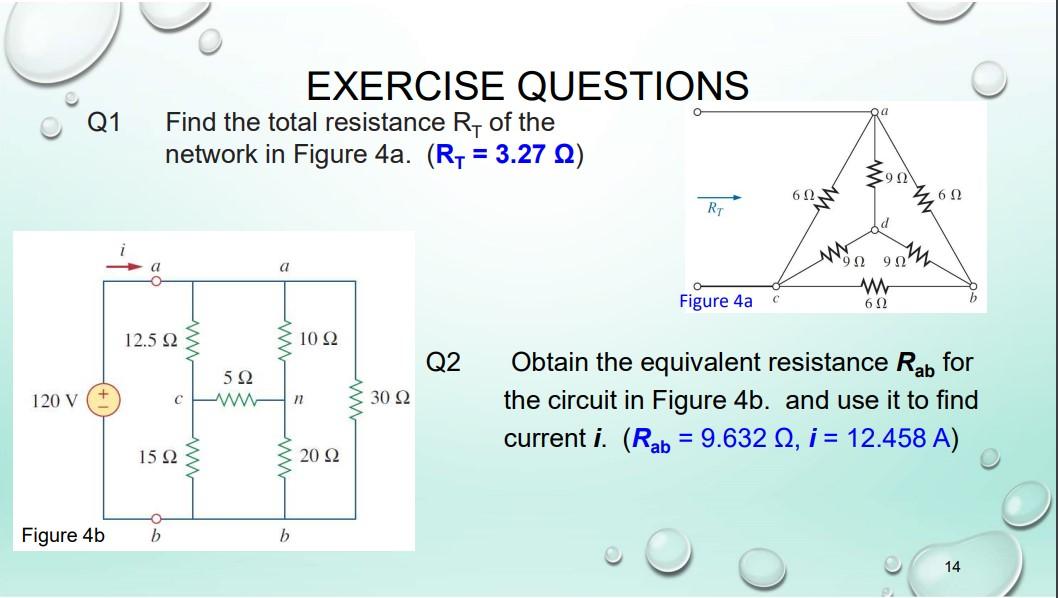 Solved Q1 EXERCISE QUESTIONS Find the total resistance Rt of | Chegg.com