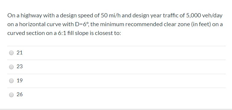 Solved On a highway with a design speed of 50 mi/h and | Chegg.com