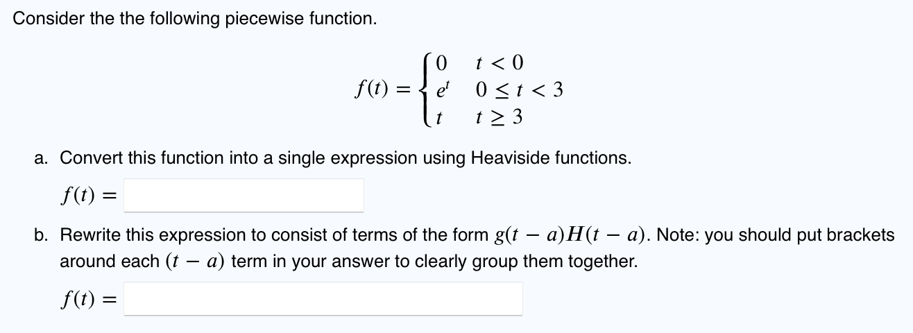 Solved Consider the the following piecewise function. | Chegg.com
