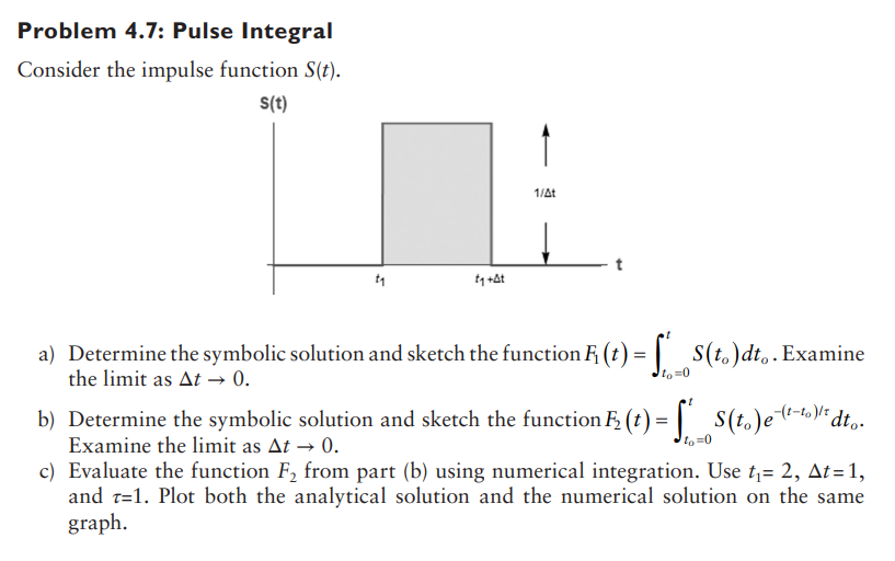 Solved Problem 4.7: Pulse Integral Consider the impulse | Chegg.com