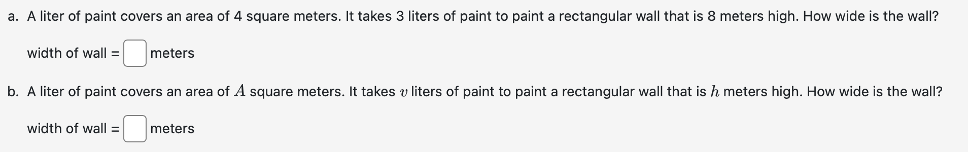 Solved a. ﻿A liter of paint covers an area of 4 ﻿square | Chegg.com