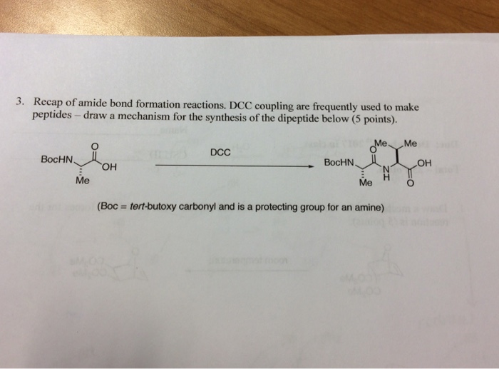 Solved Recap of amuse bond formation reactions. DCC coupling | Chegg.com