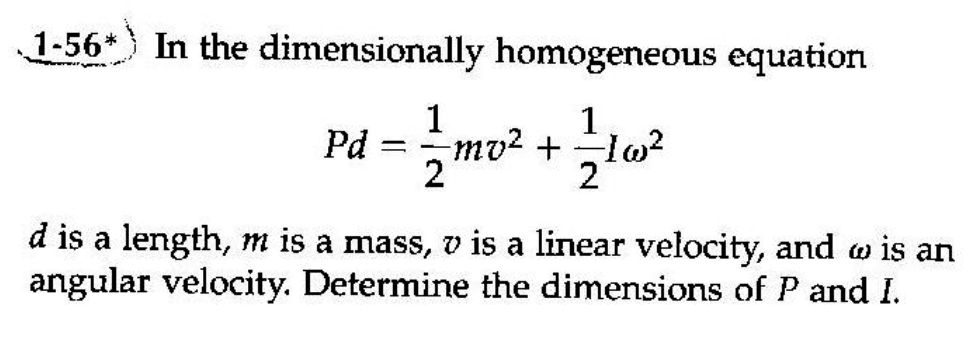 1−56∗) In the dimensionally homogeneous equation | Chegg.com