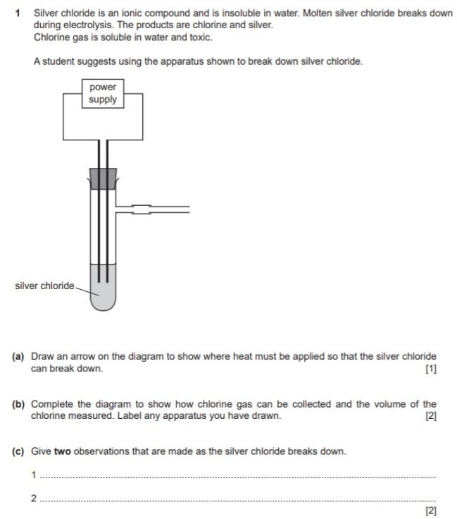 1 Silver chloride is an ionic compound and is | Chegg.com