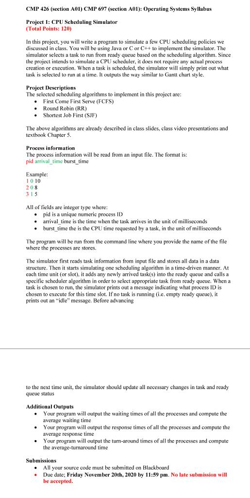 Solved CMP 426 (section A01) CMP 697 (section A01): | Chegg.com