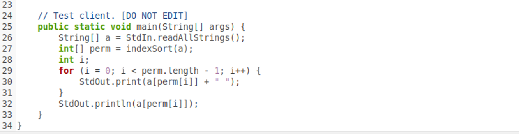 Solved Problem 1. (Indirect Sort) Implement the static | Chegg.com
