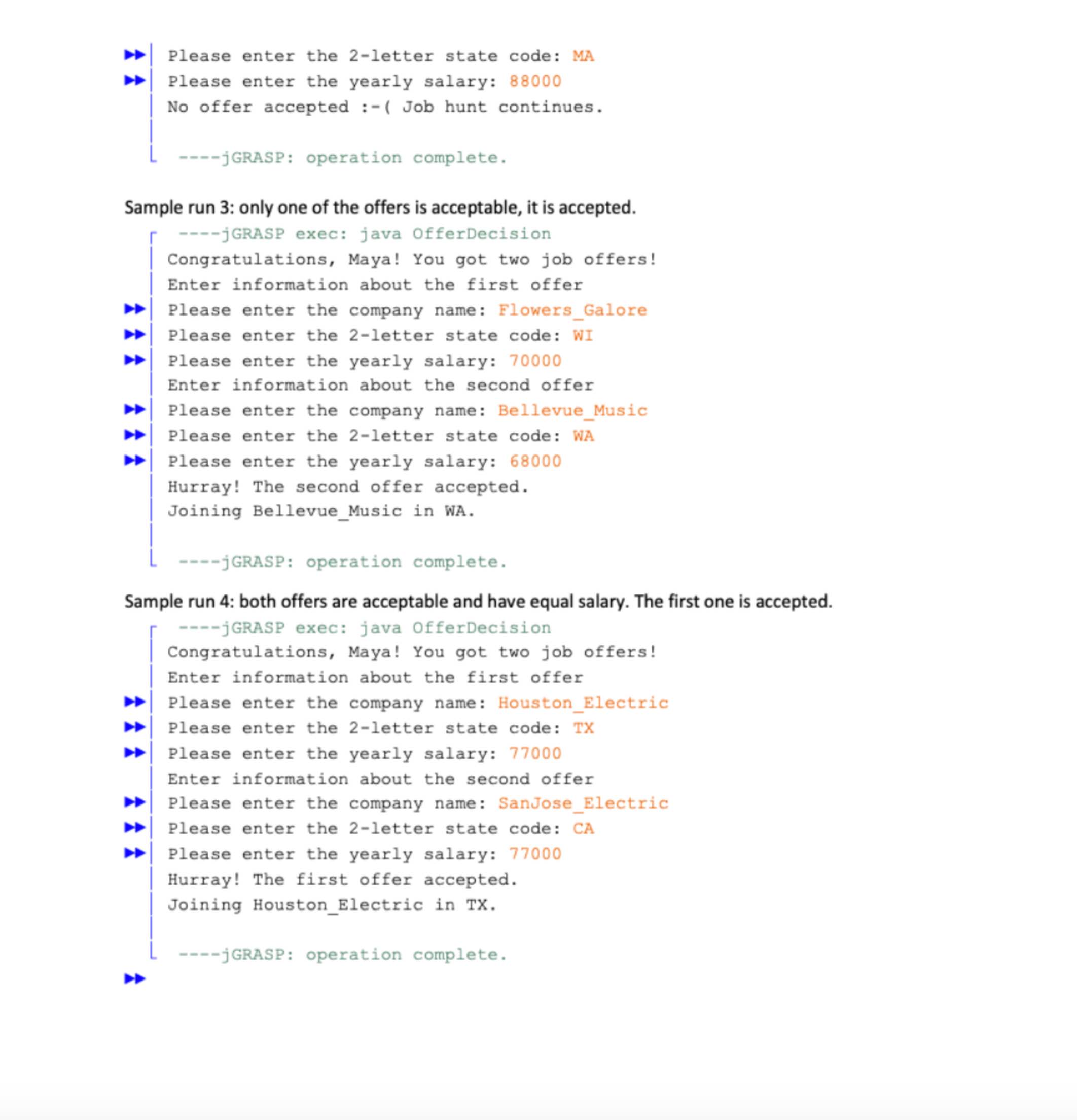 Solved Programming Assignment: OfferDecisionProblem | Chegg.com