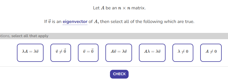 Solved Let A be an n×n ﻿matrix.If ﻿vec(v) is an ﻿eigenvector | Chegg.com