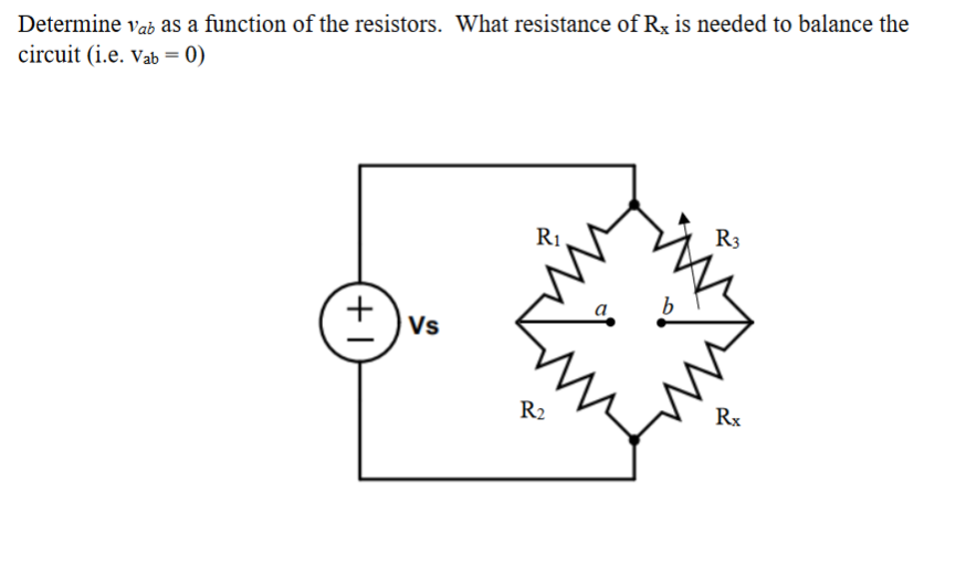 Solved Determine vab as a function of the resistors. What | Chegg.com