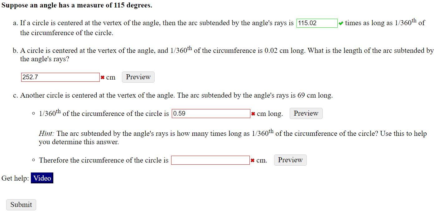Solved Suppose an angle has a measure of 115 degrees. times | Chegg.com