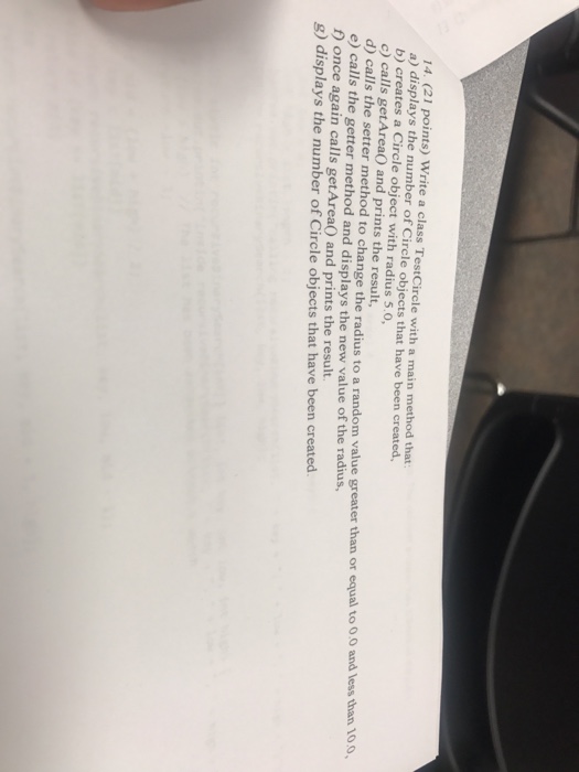 Solved Write a class Test Circle with a main method that: | Chegg.com