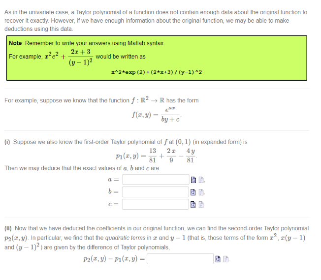 Solved As in the univariate case, a Taylor polynomial of a | Chegg.com