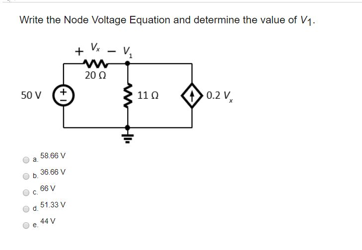 Solved Write the Node Voltage Equation and determine the | Chegg.com Solved Write the Node Voltage Equation and determine the | Chegg.com