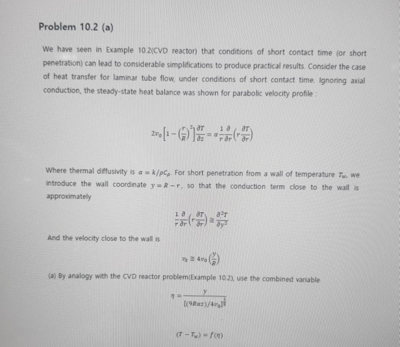 Problem 10.2 (a) We have seen in Example 10 2/CVD | Chegg.com