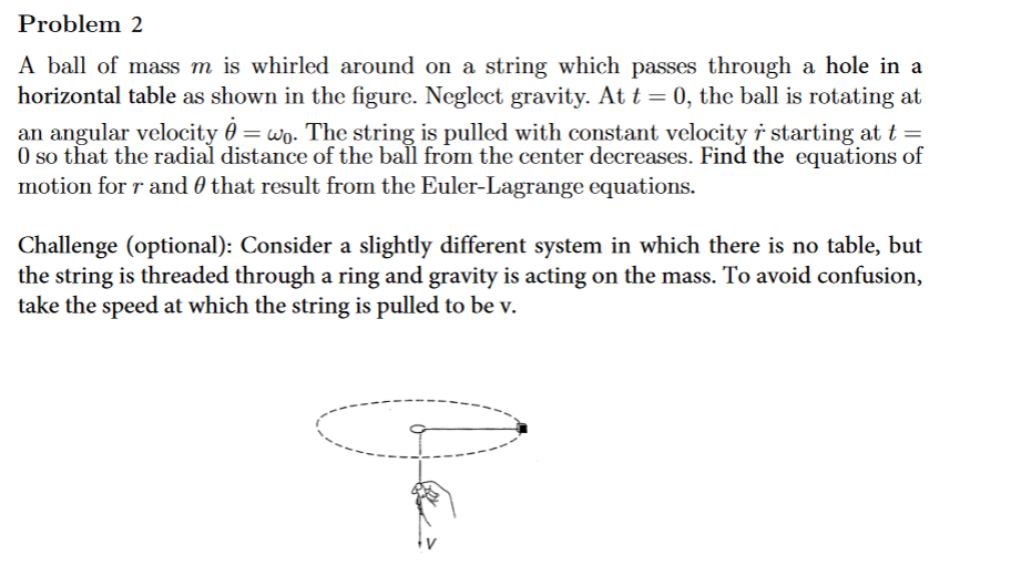 Solved Problem 2A ball of mass \( ﻿m \) ﻿is whirled around | Chegg.com