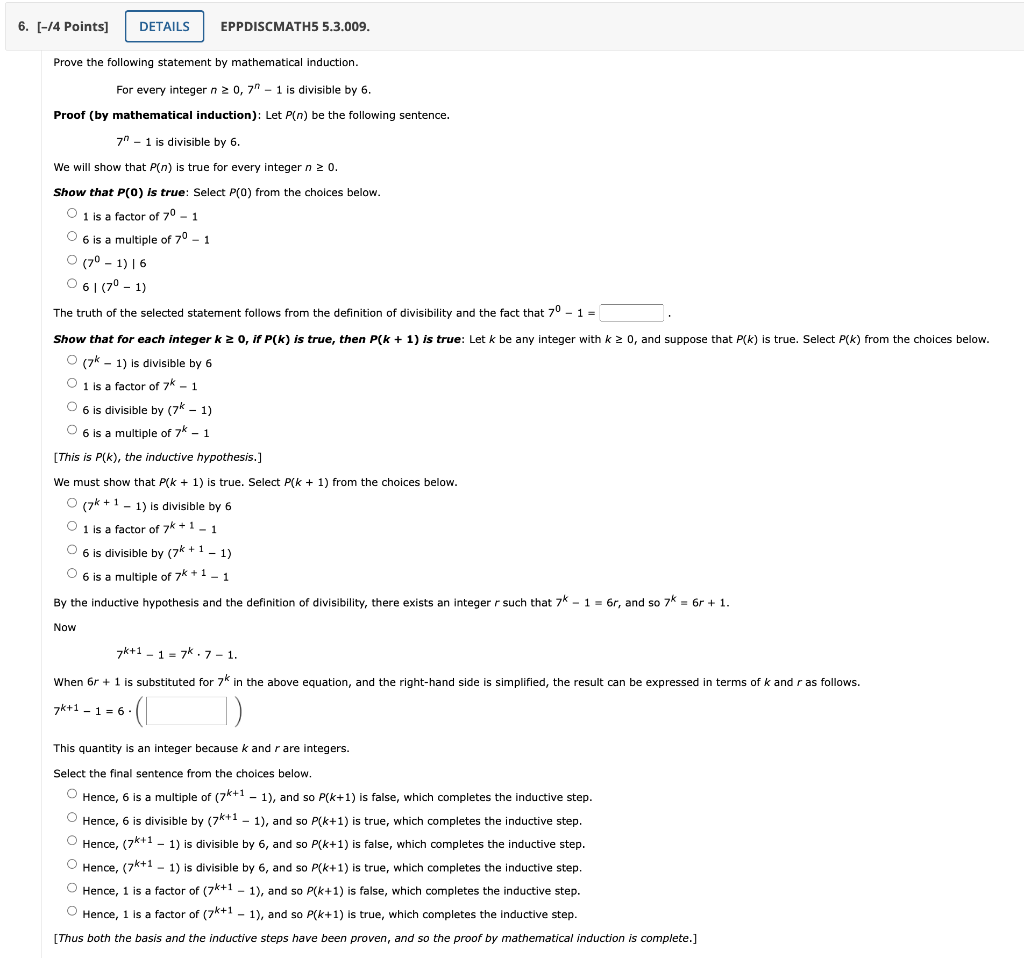 Solved 6. [-14 Points] DETAILS EPPDISCMATH5 5.3.009. Prove | Chegg.com