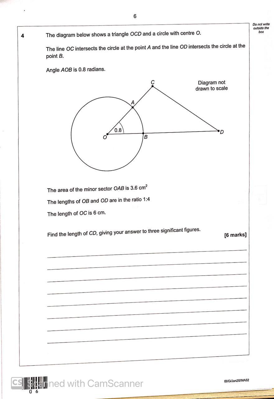 Solved 6 Do not writo outside the box 4 The diagram below | Chegg.com