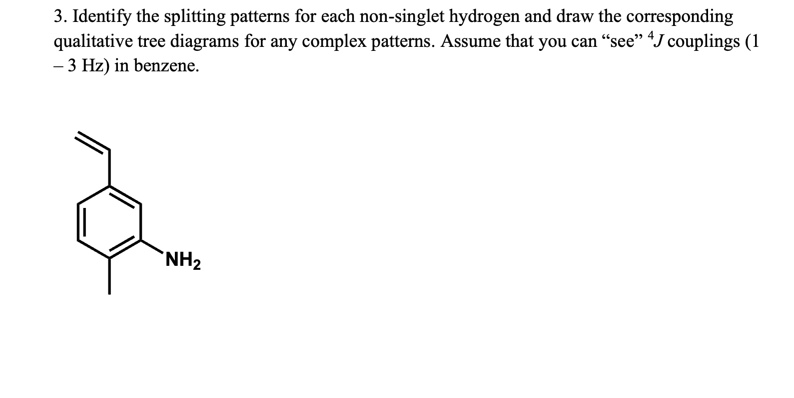 Solved 3. ﻿Identify the splitting patterns for each | Chegg.com