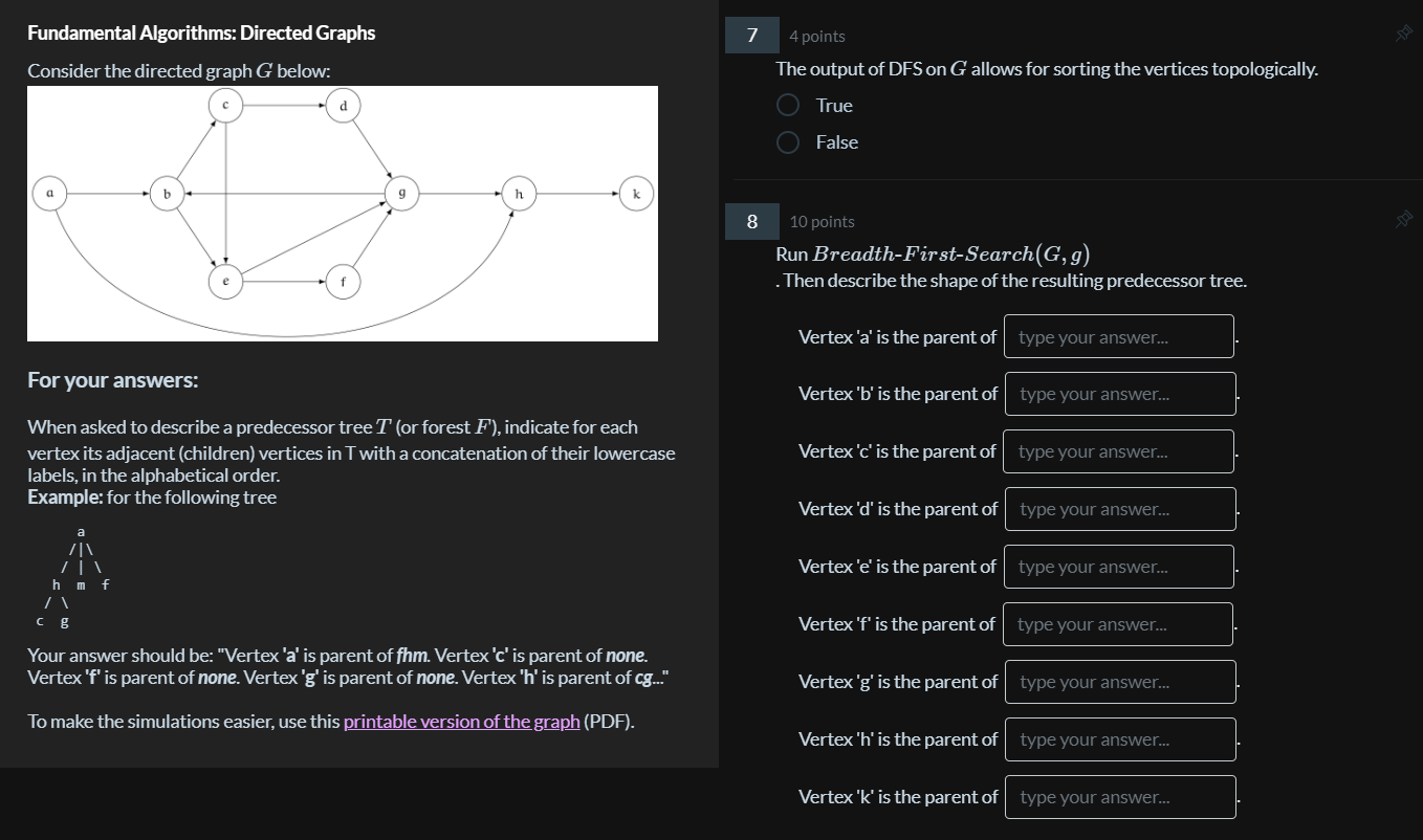 Solved • Breadth-First-Search, on directed and undirected | Chegg.com