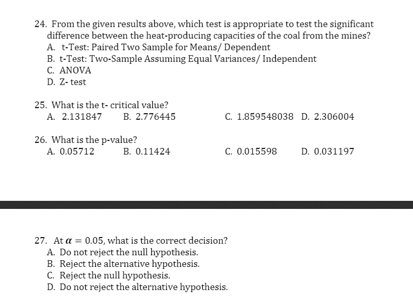 Solved 20. Given the information below, what kind of samples | Chegg.com