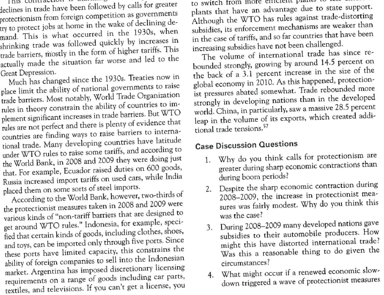Solved The Global Financial Crisis and Protectionls facts | Chegg.com