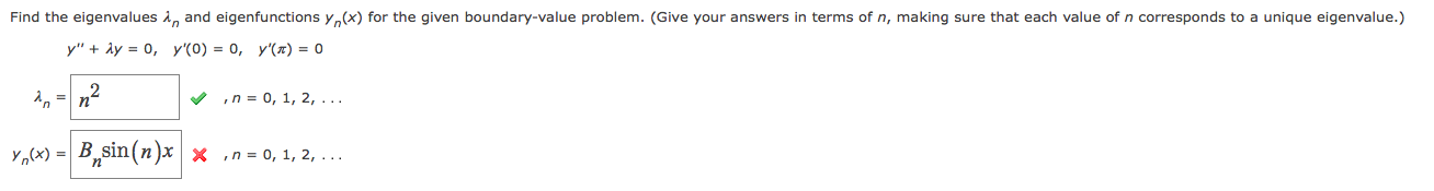 Solved Find the eigenvalues in and eigenfunctions yn(x) for | Chegg.com
