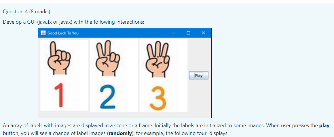 Solved An array of labels with images are displayed in a | Chegg.com