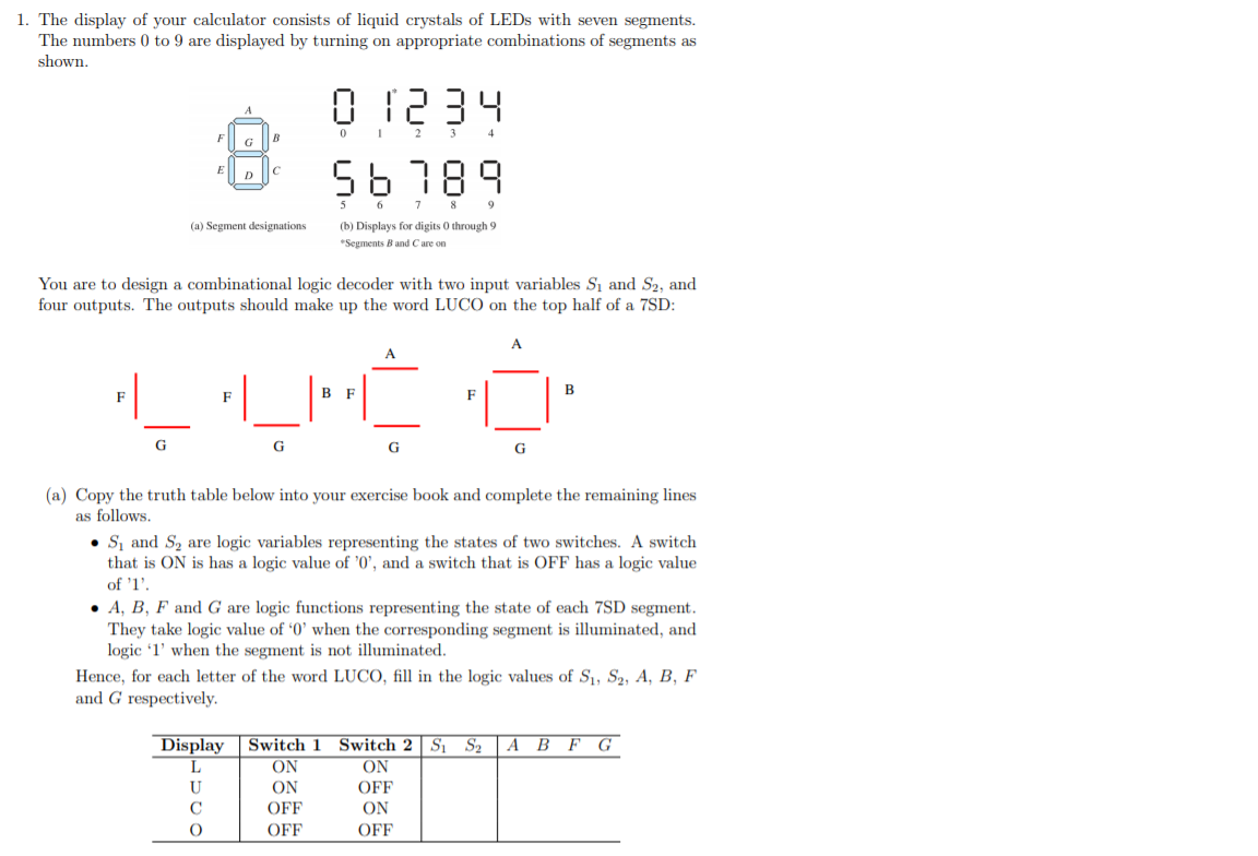 Solved 1. The display of your calculator consists of liquid | Chegg.com