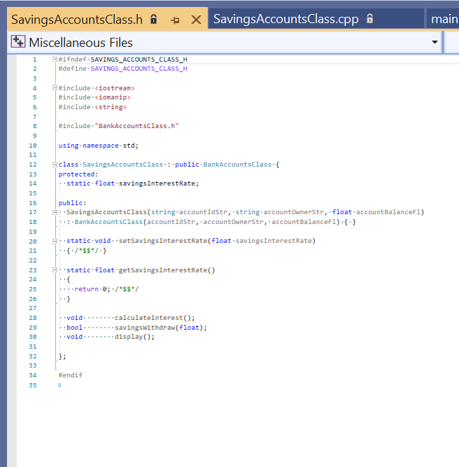(Global Scope BankAccountsClass.cpp â + X | Chegg.com