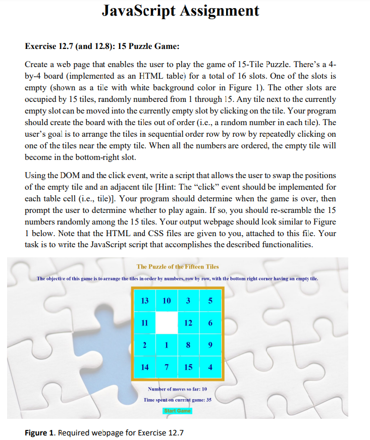 Solved Javascript Assignment Exercise 127 And 128 15 
